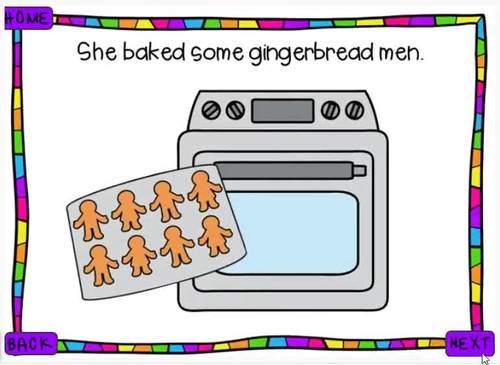 SIMPLE STORY Gingerbread Man BOOM CARDS™ and Printable by Learn To Speech