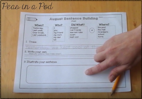 Sentence Writing FREE Worksheet Kindergarten 1st 2nd Grade Beginning of ...