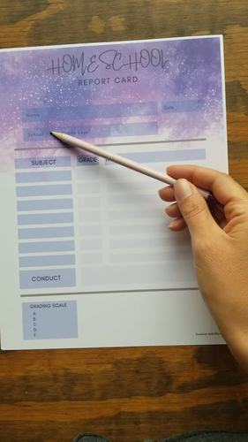 Homeschool Report Card in Galactic Blue by Sunshine and Clover 123