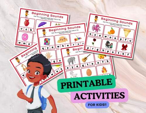 Phonics Beginning Word Activities | 16 Activity Sheets | Learn to Read