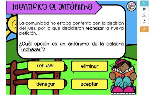 Antonimos Boom Cards - Spanish Antonyms (Distance Learning) | TPT