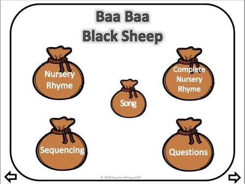 Interactive Nursery Rhyme & BOOM CARDS™ - Baa Baa Black Sheep | TPT