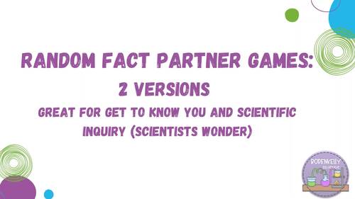 Back to School, What Does a Scientist Do, Fun Fact Trivia Partner Game