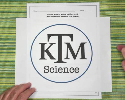 Math of Motion and Forces (Momentum, Force, and Weight) - Worksheet ...