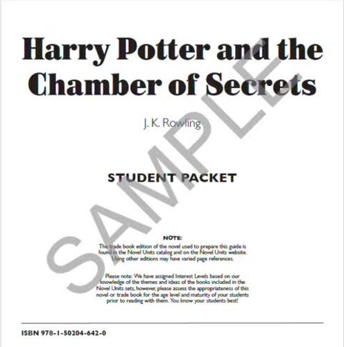 Harry Potter and the Chamber of Secrets Novel Units® Student Packet ...