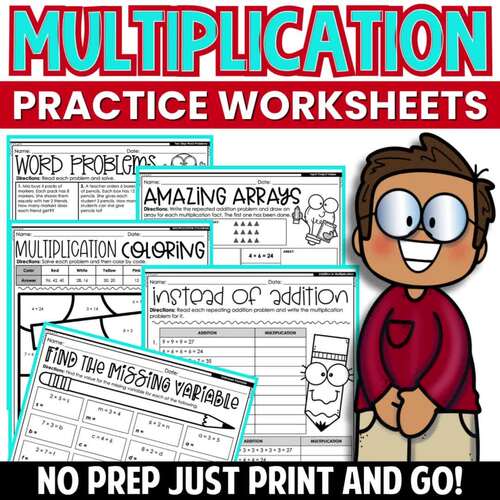 Multiplication Practice Worksheets, 3rd 4th Color by Number, Word ...