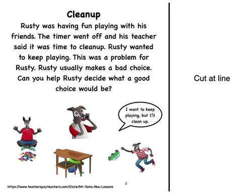 Cleanup Interactive Story - Social Skills Behavior Story - SEL | TPT