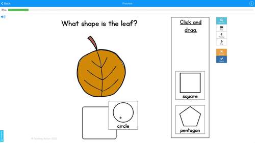 Leaves 2D Shape Matching | Autumn Fall Math Boom Cards by Teaching Autism