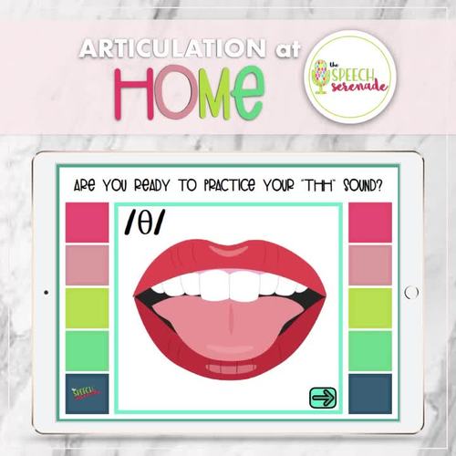 NO PRINT Articulation at Home - Voiceless TH Edition for Distance Learning