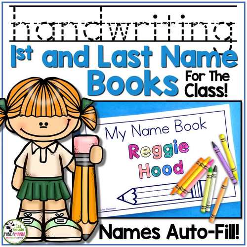 Personalized Name Handwriting Activities Book Fillable: Enter First ...