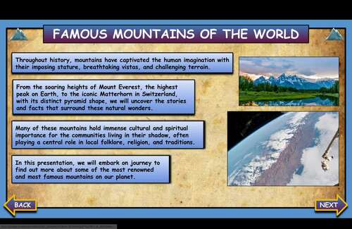 Famous Mountains Of The World Powerpoint: Mount Everest. K2. Mount Denali
