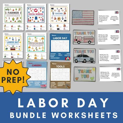 Labor Day Printable Activity Pack by Jenny Marie | TPT