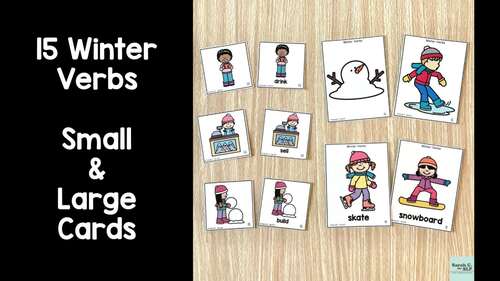 Winter Verbs with Past Present & Future Tenses for Grammar Activities