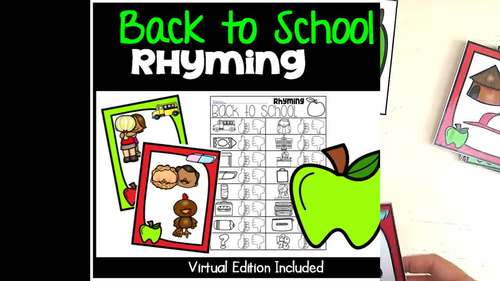 Back to School Rhyming Center with Distance Learning by LoveMariel