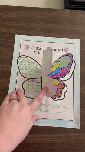 Flutterly Obsessed Book Review | Spring Bulletin Board Activity | TPT