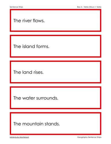 Montessori Geography Facts 110 Sentence Strips Articles to Complex ...