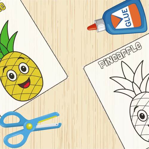 Pineapple Craft Template | Summer Craft Bulletin Board-Fruit Craft Cut ...