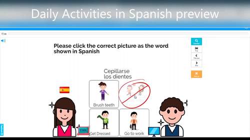 Daily Activities Spanish Distance Learning | Verbs Spanish BOOM Cards Verbs