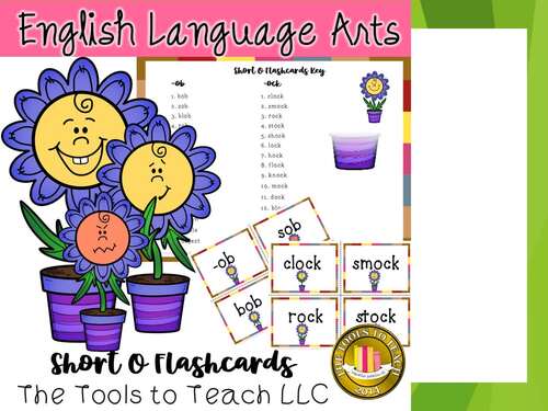 30 Short 0 Phonograms Words ock ob Flower Emoji Flashcards No Prep Grade 2