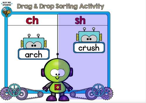 DIGRAPH CH SH SORTING BOOM CARDS GAME PHONICS PRACTICE & REVIEW DIGITAL ...