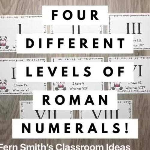 Roman Numerals I Have Who Has Card Game by Fern Smith's Classroom Ideas