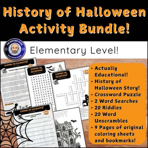 History of Halloween Elementary Activity Bundle! Lesson Printables