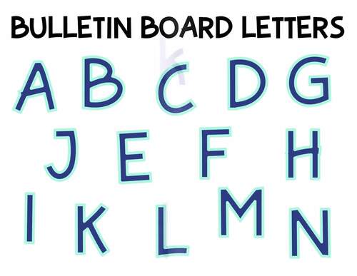 Printable Blue Bulletin Board Letters, Alphabets for Kids, Decorative ...