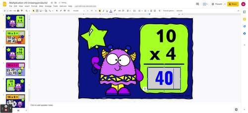 Google Slides™: Multiplication Products - x10 by GroovyGarden | TPT