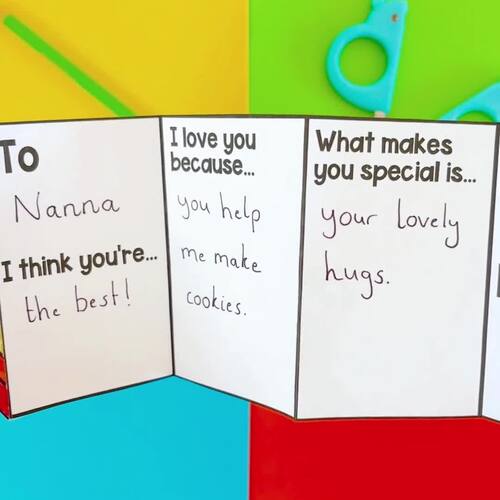 Foldable Valentine's Day heart cards coloring writing template 1st 2nd ...