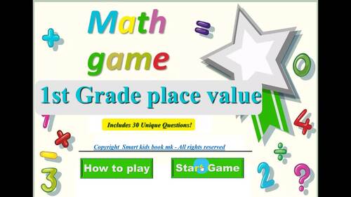 1 st grade place values (tens and ones), digital math game | TPT