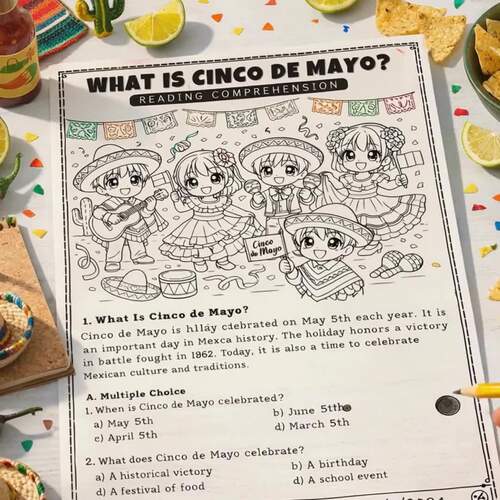 What Is Cinco de Mayo Reading Comprehension Worksheets, Mexican History ...