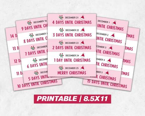 Christmas Countdown Chain Advent Paper Craft by Aprilmakesprintable