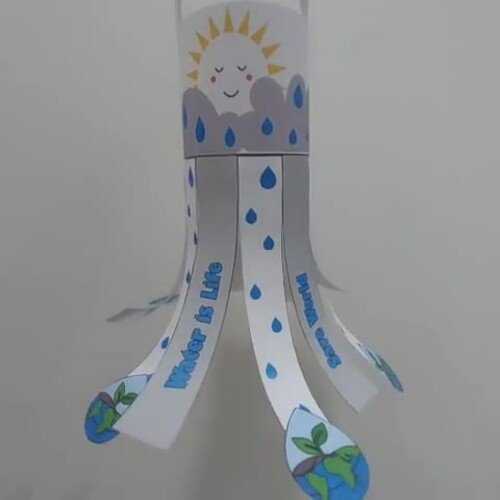 World Water Day Craft Windsock Activities | Coloring-Cycle Water by Aeily J