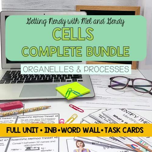 FULL Cells Unit PLUS Interactive Notebook, Word Wall & Task Cards