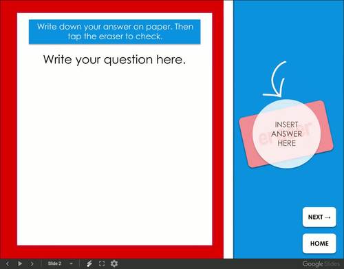 Google Slides PPT Game Template | Editable Self-Checking | School Supplies