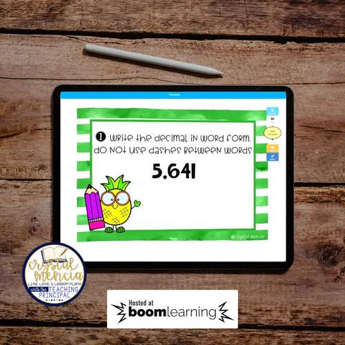 5NBT3a Read and Write Decimals Boom Cards™ | Distance Learning Digital ...