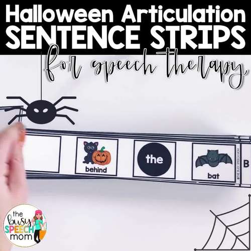 Halloween Speech Therapy Sentence Strips | Articulation Silly Sentences