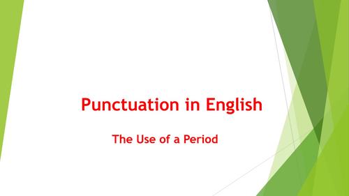 Punctuation in English: The Use of a Period by Optimal Resources