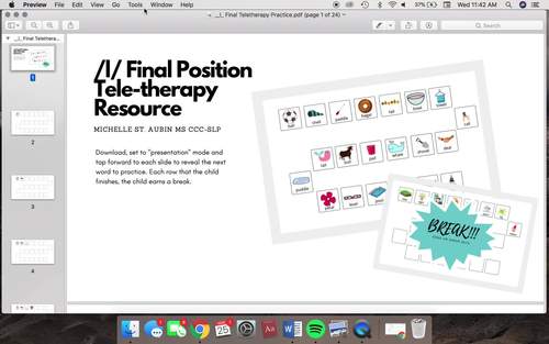 Articulation Practice Online Therapy Activity /l/ Final Position Word Level