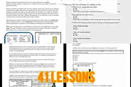 Science Reading Comprehension Passages and Questions Word Document Bundle