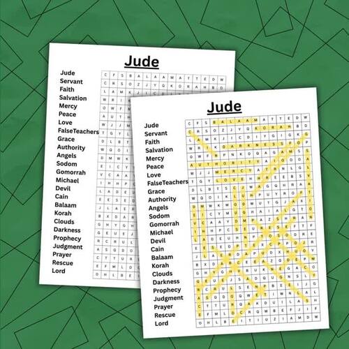 Jude Bible Activities | Word Search Crossword Word Jumble by DeesColorPages