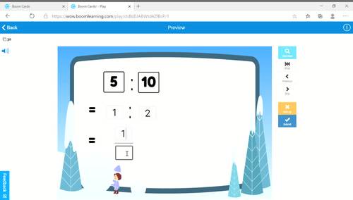 Boom Cards Identify Equivalent Ratio Winter by Language Forum | TPT