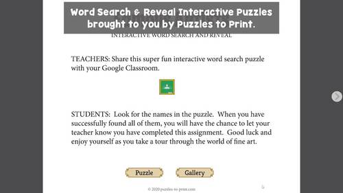Interactive DIGITAL Flowers Word Search & Review by Puzzles to Print
