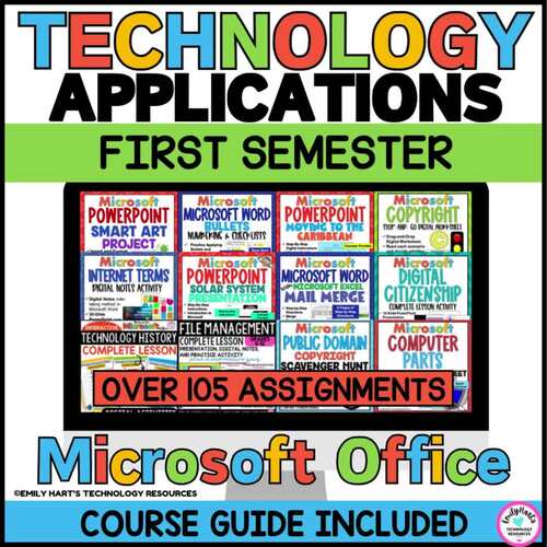 TECHNOLOGY APPLICATIONS COMPLETE COURSE 1st SEMESTER COMPUTER BUNDLE ...