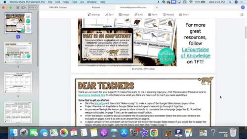 Animal Adaptations Physical Behavioral Google Slides Lesson, Notes ...