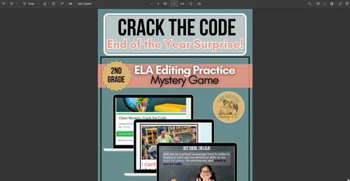 2nd Grade Editing Practice, EOY Digital ELA Crack the Code, Solve A ...