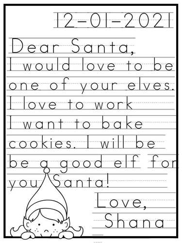 K-2 CREATIVE WRITING: ELF APPLICATION by MRS GROOMS ROOM | TPT