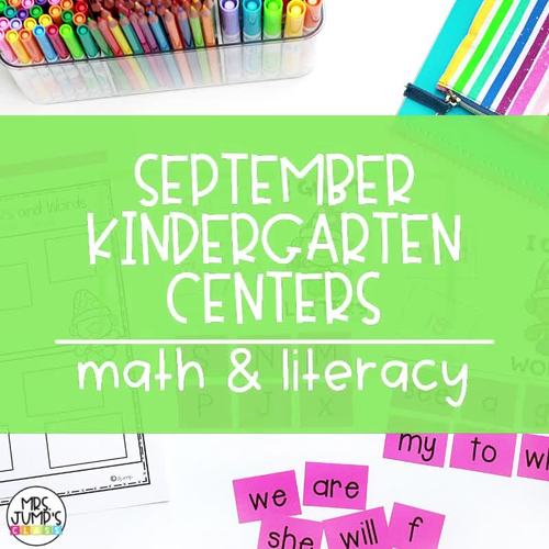 Kindergarten Literacy and Math Centers SEPTEMBER by Deanna Jump | TPT