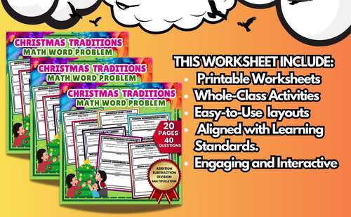 Christmas Traditions Around The World Math Word Problem 4th,5th,6th,7th ...