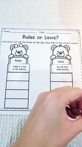 Rules and Laws – Citizenship Sorting Activity by Taketing Academy